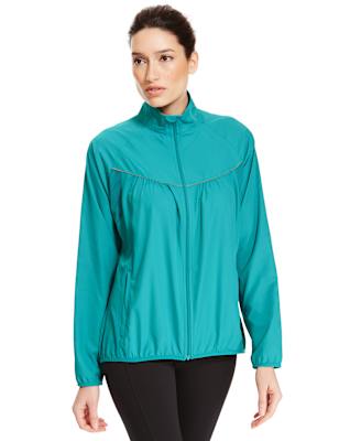 High Impact Showerproof Long Sleeve Running Jacket Jade | Voonoodle