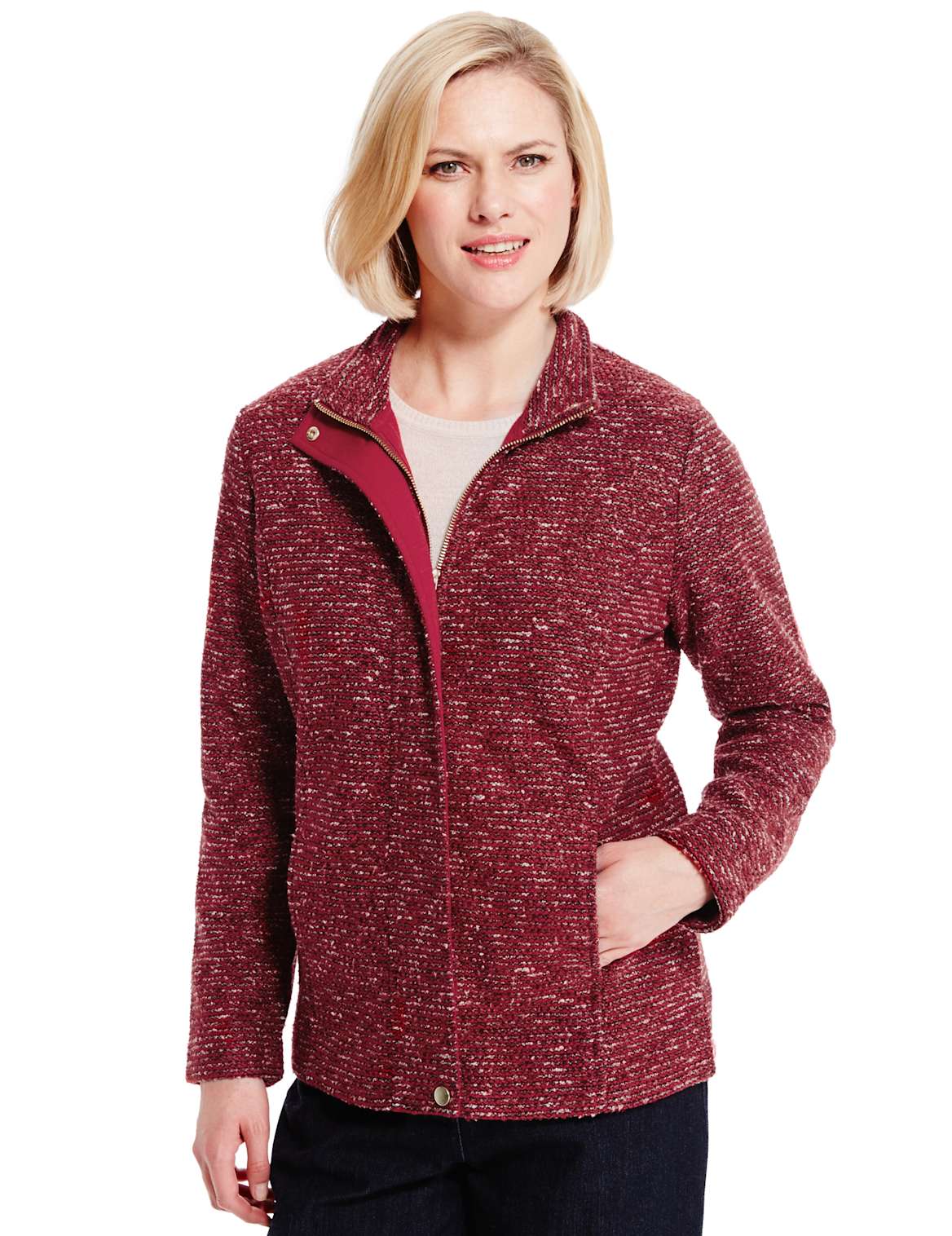 Thermal Ripple Fleece Jacket Red – Plape