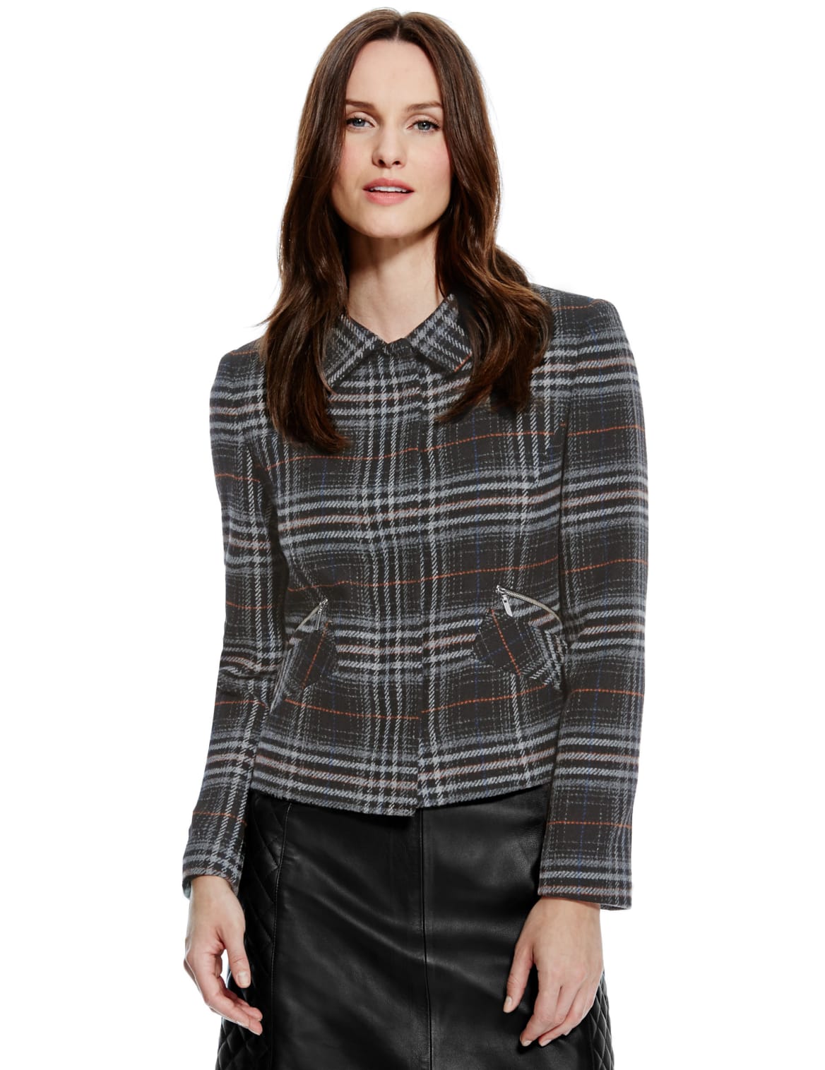 Buttonsafeâ ¢ Checked Jacket With Wool Black Mix | Skigen